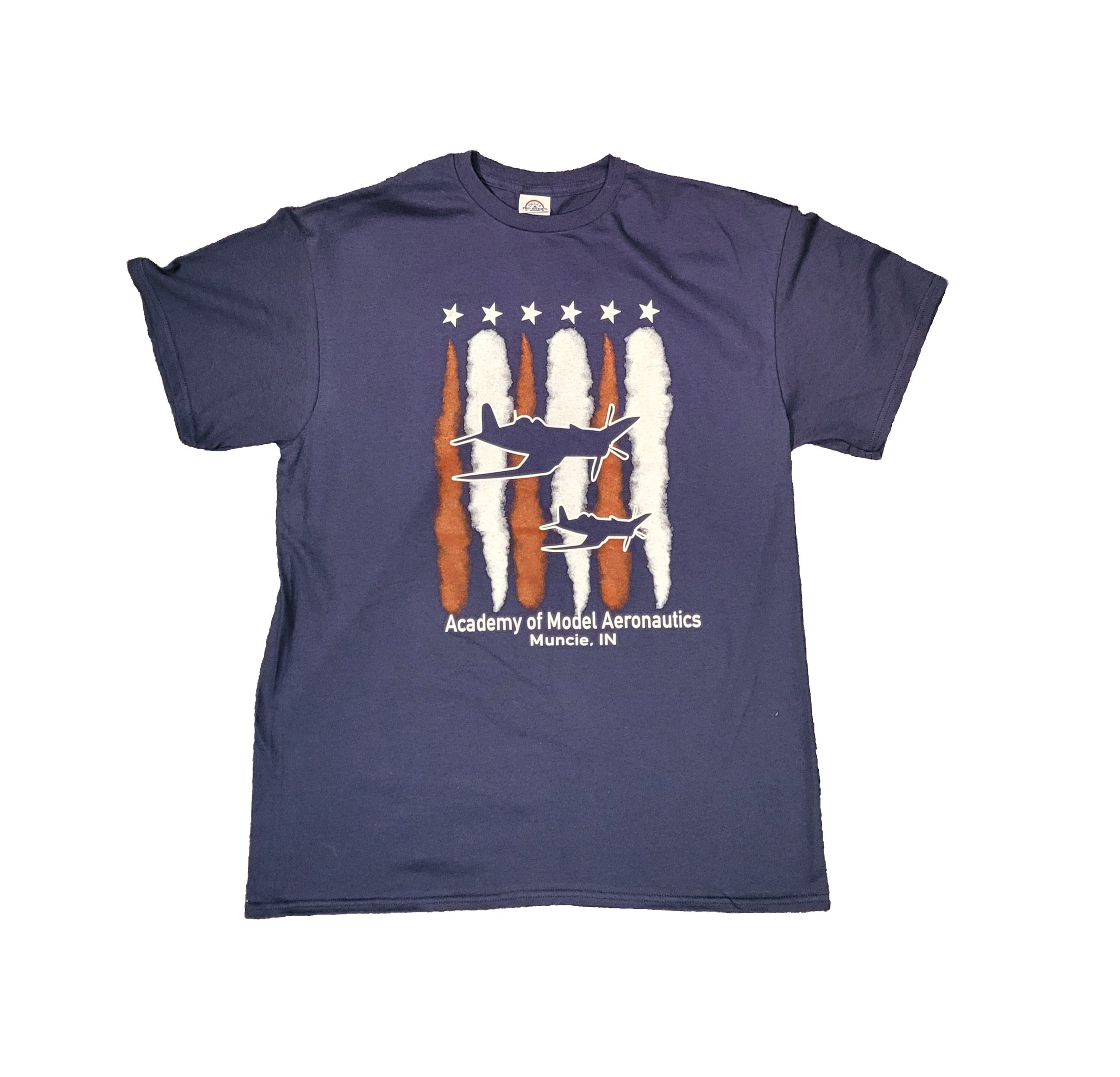 8847 Athletic Navy Contrails Adult Tee | Academy of Model Aeronautics