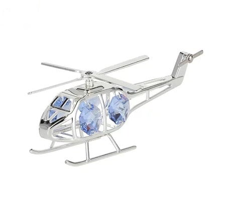 5361 Silver Helicopter With Blue Swarovski® Crystals | Academy of Model ...